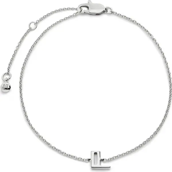 Monica Vinader Initial Pendant Bracelet - Sterling Silver L