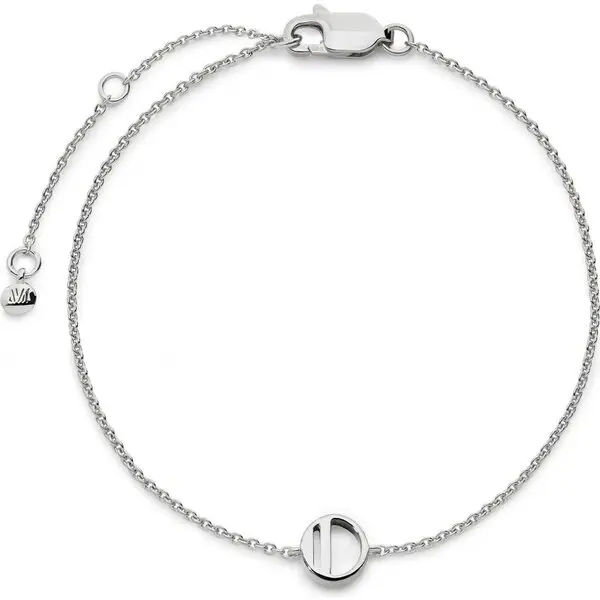 Monica Vinader Initial Pendant Bracelet - Sterling Silver O