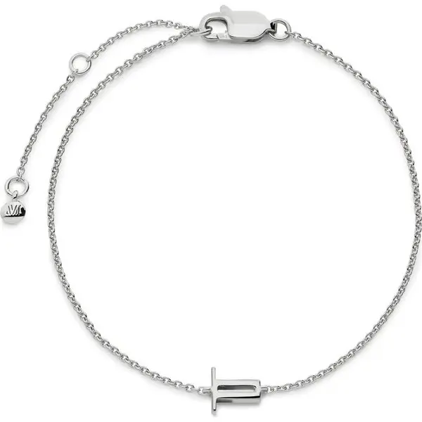 Monica Vinader Initial Pendant Bracelet - Sterling Silver T