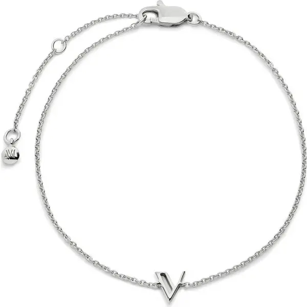 Monica Vinader Initial Pendant Bracelet - Sterling Silver V