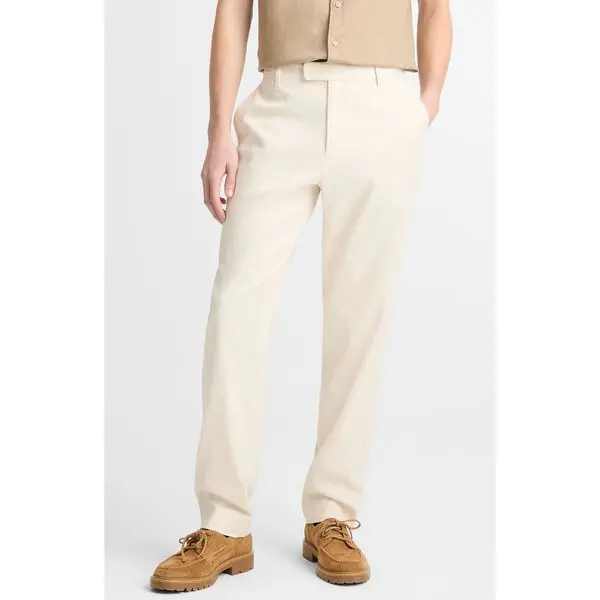 Vince Owen Linen & Cotton Blend Extended Tab Pants - Bonednu