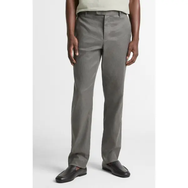 Vince Owen Linen & Cotton Blend Extended Tab Pants - Slate