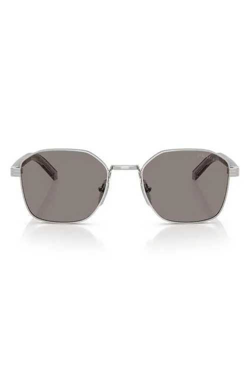 Prada 53mm Square Sunglasses - Silver/dark Grey