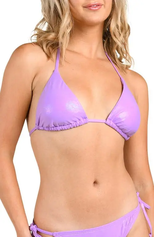CITRUS Iridescent Mermaid Triangle Bikini Top - Violet