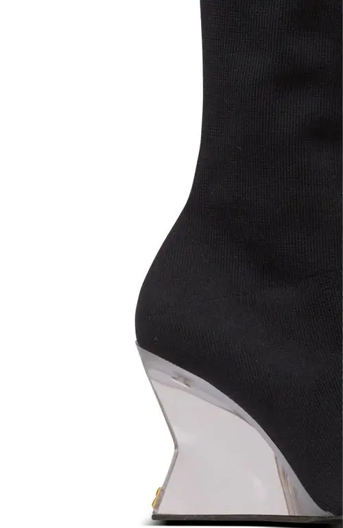 Balmain Wedge Knit Thigh-high Boots