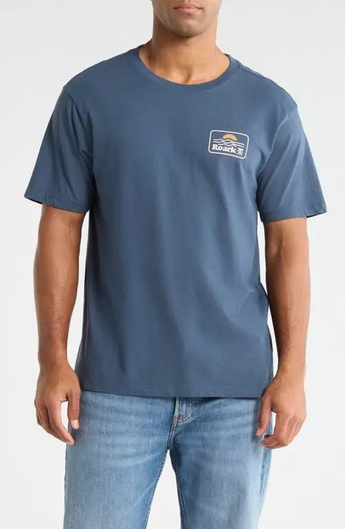 ROARK Earth Sea Graphic Regular Fit T-shirt - Navy