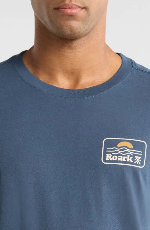ROARK Earth Sea Graphic Regular Fit T-shirt - Navy