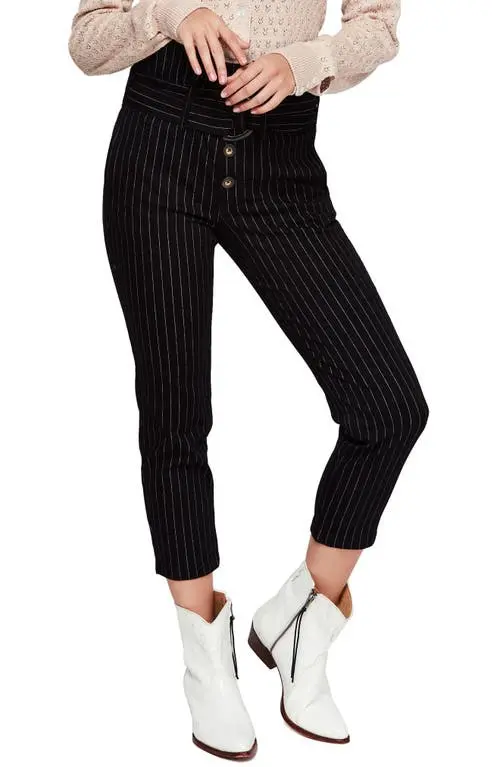 Free People Montella Pinstripe Crop Skinny Pants