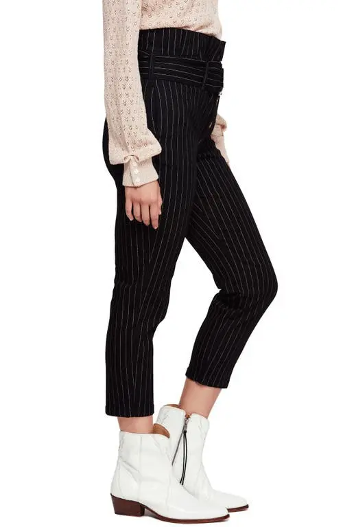 Free People Montella Pinstripe Crop Skinny Pants