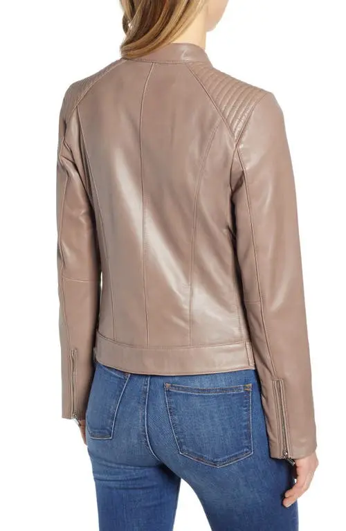 Cole Haan Leather Moto Jacket