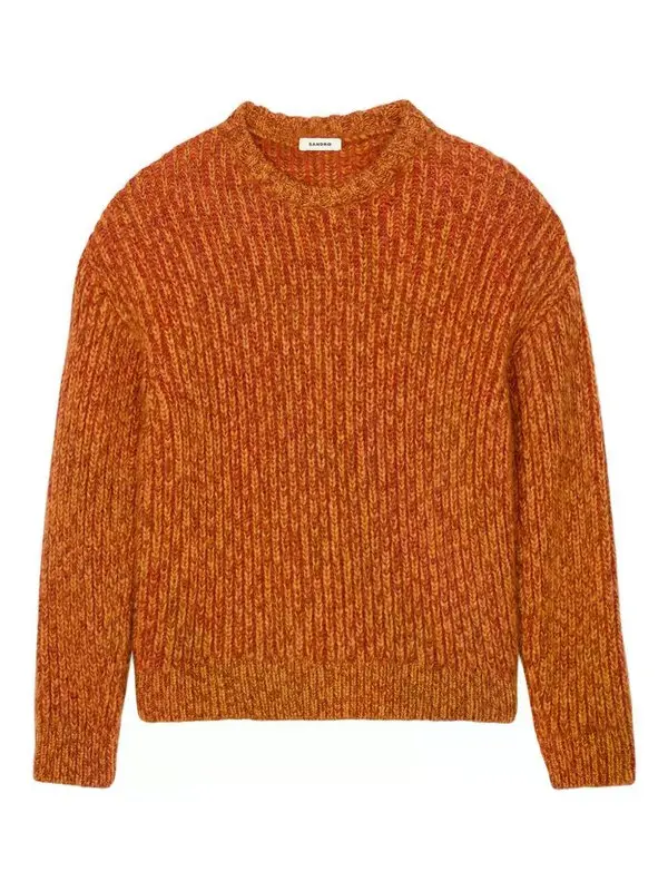 Sandro Round Neck Ribbed Sweater
