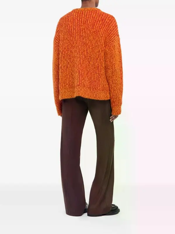 Sandro Round Neck Ribbed Sweater