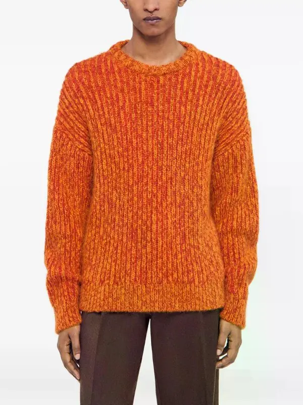 Sandro Round Neck Ribbed Sweater