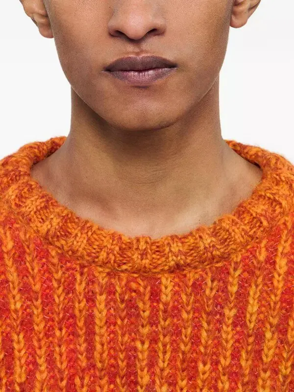 Sandro Round Neck Ribbed Sweater
