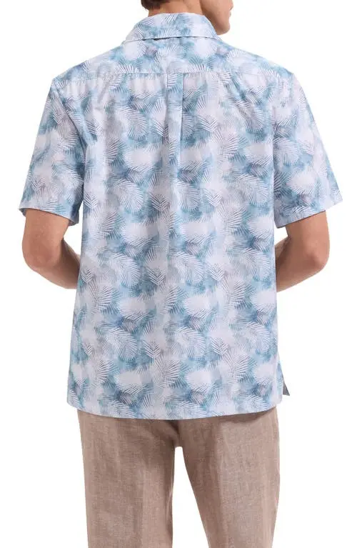 Bugatchi Jackson Palm Leaf Print Camp Shirt