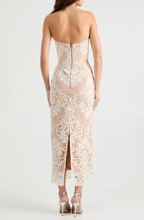 HELSI Kendall Beaded Lace & Mesh Column Dress