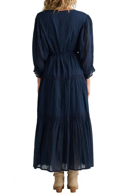 TALISMAN THE LABEL Lunar Wrap Front Tiered Cotton Dress