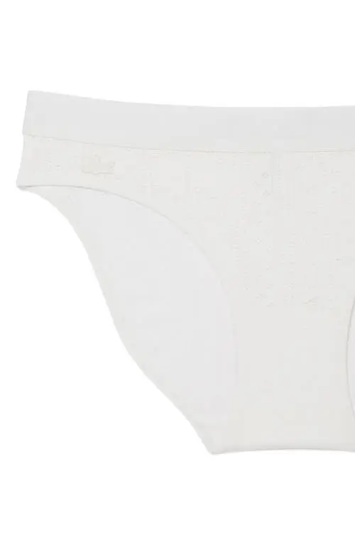 Lacoste Textured Bikini Briefs - Flour