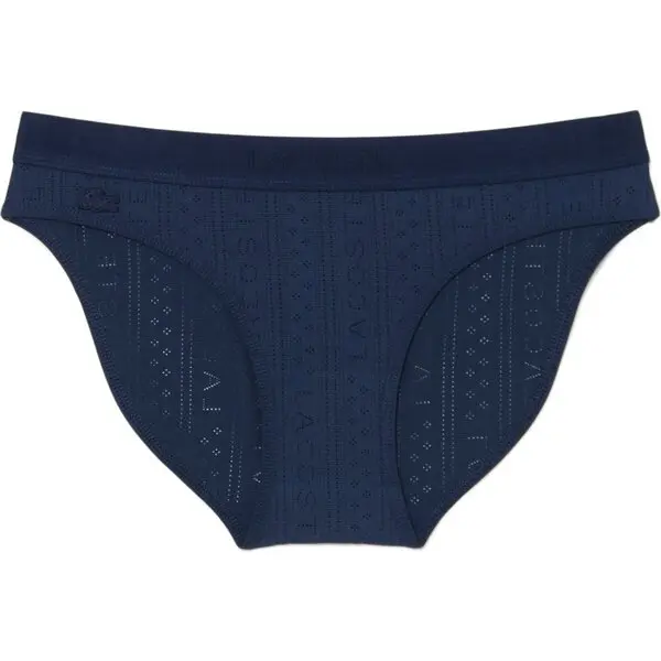 Lacoste Textured Bikini Briefs - Navy Blue