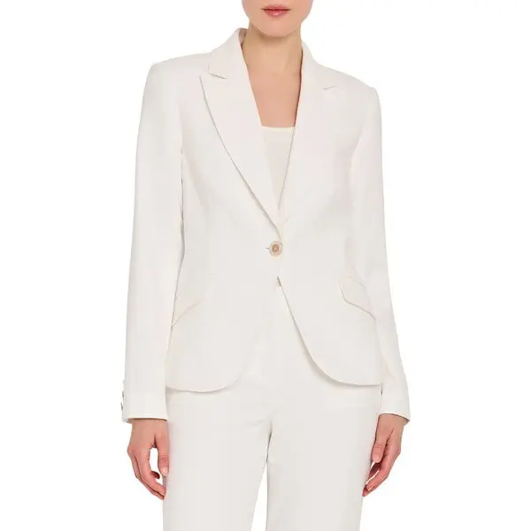 TAHARI ASL One-button Bouclé Blazer