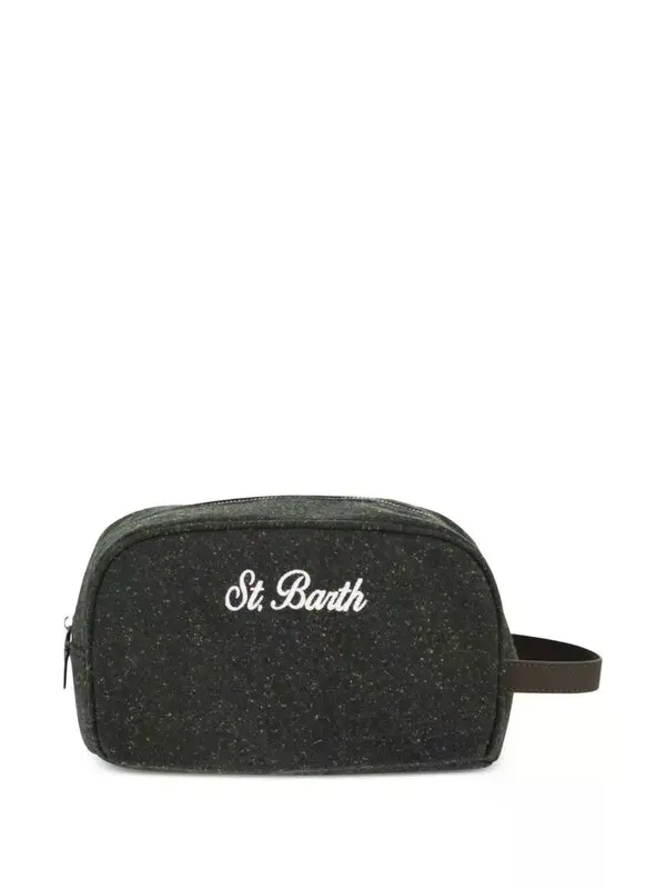 MC2 SAINT BARTH Westwood Embroidered-logo Wash Bag - Green