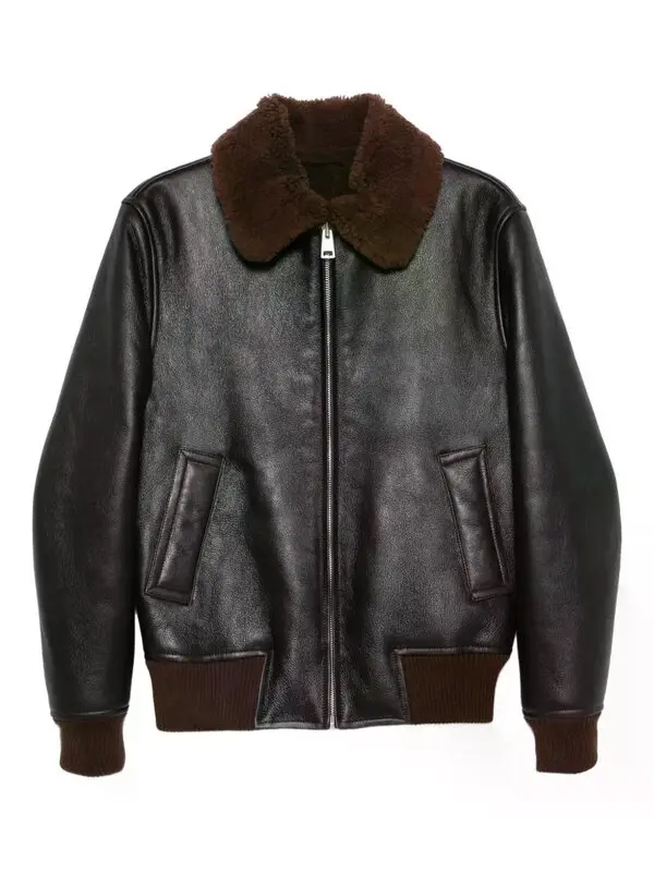 Sandro Reversed Leather Jacket - Brown
