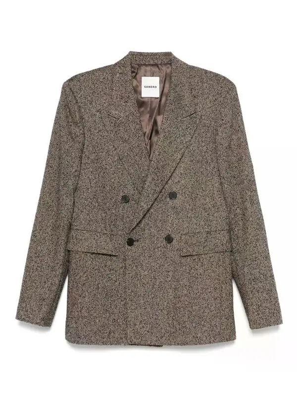 Sandro Single-breasted Blazer - Brown