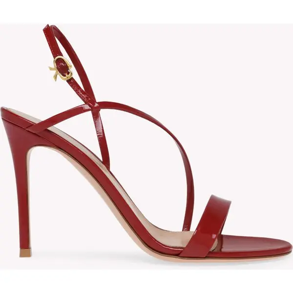 GIANVITO ROSSI Manhattan 95 Sandal - Red Lamb Leather