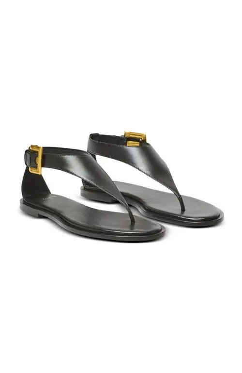 Balmain Anthem Flat Toe-post Sandals - Black