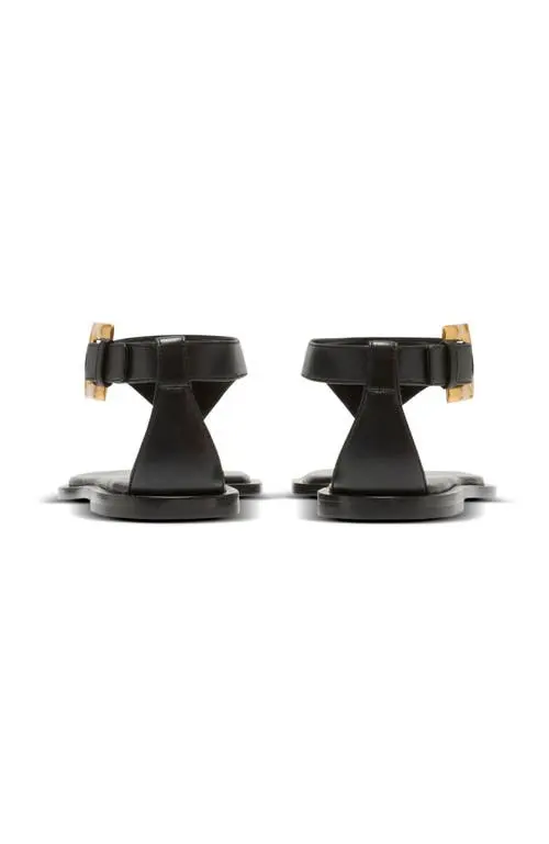 Balmain Anthem Flat Toe-post Sandals - Black