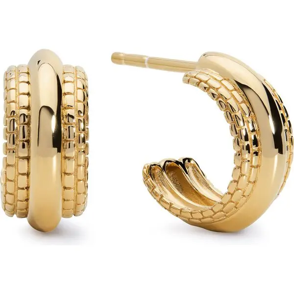 Monica Vinader Heirloom Bold Huggie Earrings - 18k Gold Vermeil