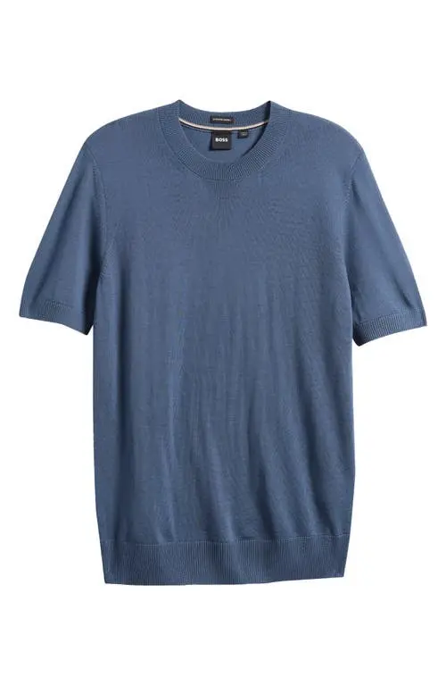 BOSS Umauro Wool Knit T-shirt - Open Blue