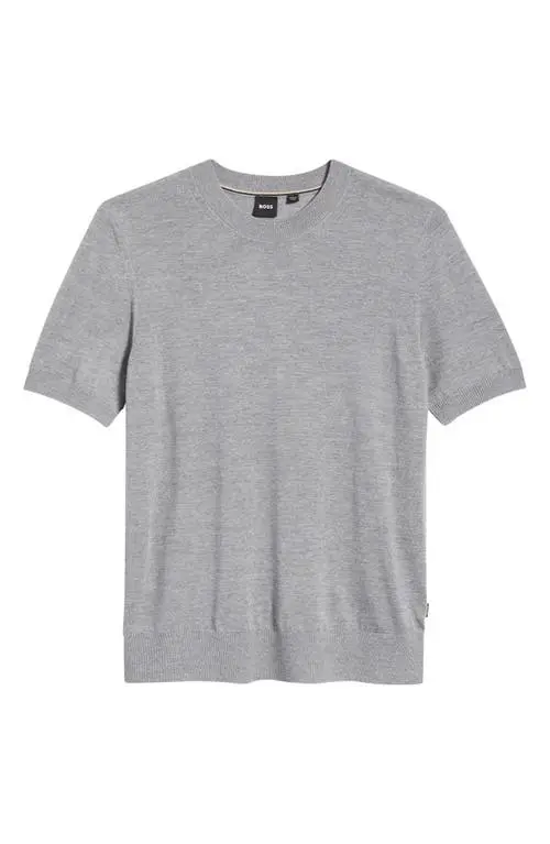 BOSS Umauro Wool Knit T-shirt - Silver