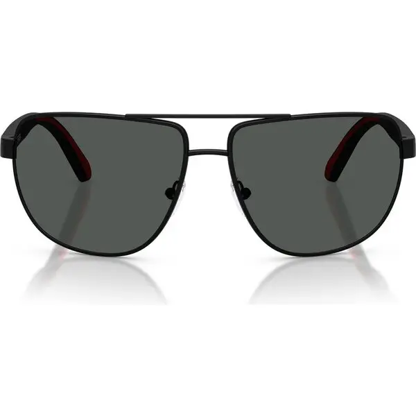 SCUDERIA FERRARI 64mm Pillow Sunglasses - Matte Black/dark Grey