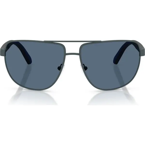 SCUDERIA FERRARI 64mm Pillow Sunglasses - Matte Dark Grey/dark Blue