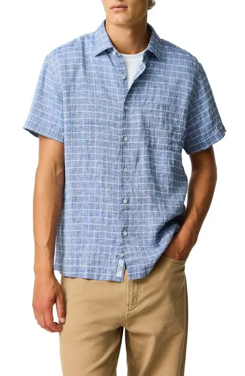 Rodd & Gunn Croftview Check Short Sleeve Linen & Cotton Button-up Shirt