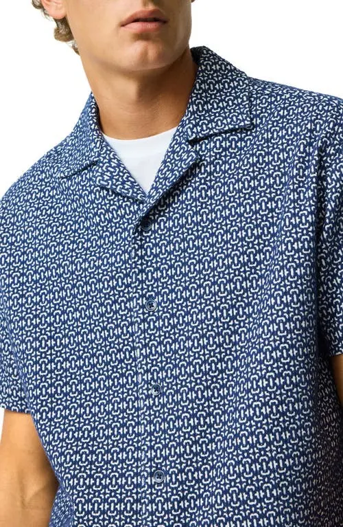 Rodd & Gunn Knightsbridge Geometric Embroidery Cotton Camp Shirt