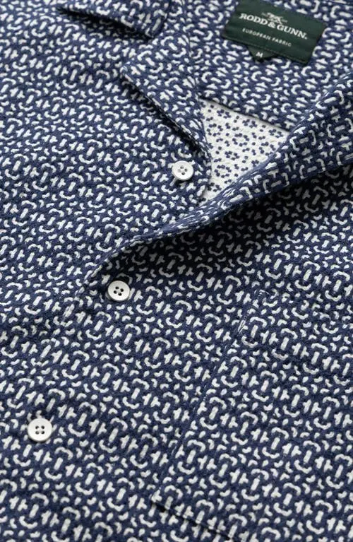 Rodd & Gunn Knightsbridge Geometric Embroidery Cotton Camp Shirt