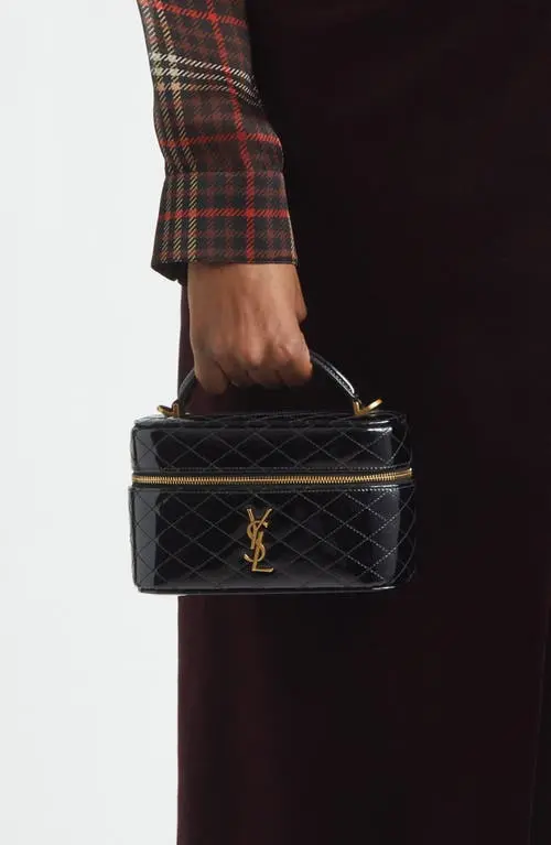 Saint Laurent Gaby Quilted Leather Vanity Case