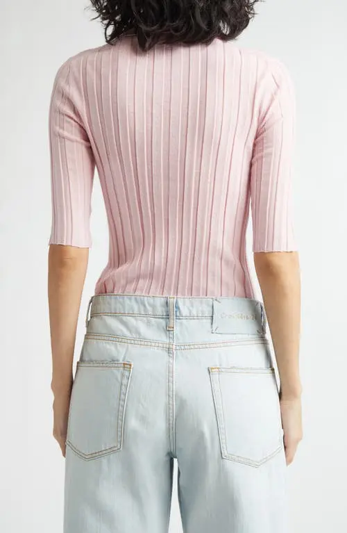 NACKIYE Sugarman Rib Wool Merino Polo - Rose