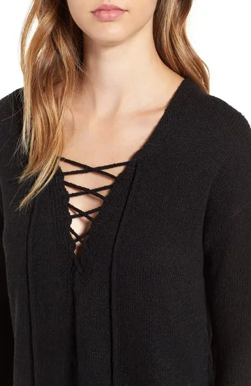 Astr The Label Lace-up Relaxed Sweater