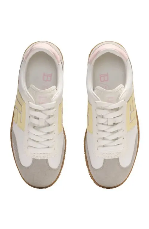 Balmain Swan Trainers In Calfskin And Nylon - White