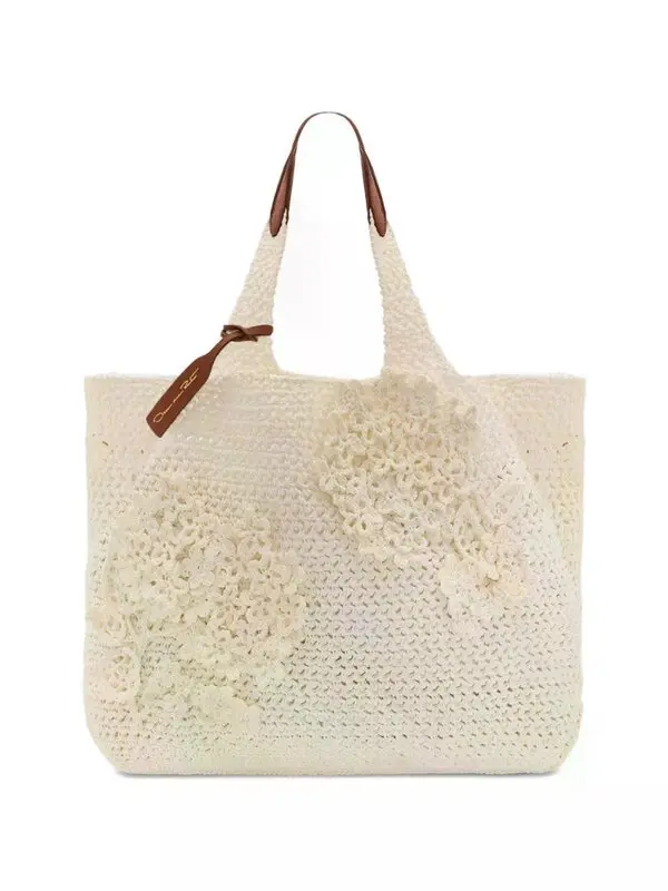 Oscar De La Renta Flower-embroidered Shoulder Bag