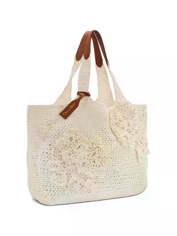 Oscar De La Renta Flower-embroidered Shoulder Bag