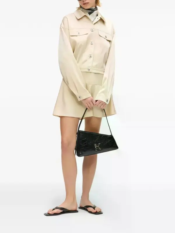 Karl Lagerfeld Leather Shoulder Bag - Black