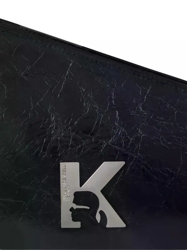 Karl Lagerfeld Leather Shoulder Bag - Black