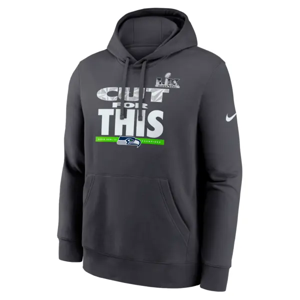 Nike Seattle Seahawks Super Bowl Lx Champions Pickoff Move Parade Club Nfl Pullover Hoodie - Grey