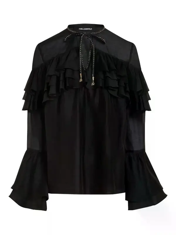 Karl Lagerfeld Ruffled Tie Blouse
