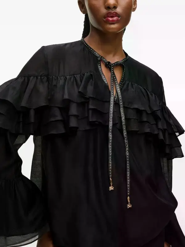 Karl Lagerfeld Ruffled Tie Blouse