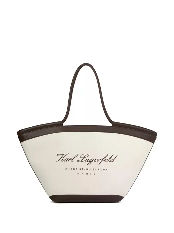 Karl Lagerfeld Large Hotel Beach Bag - Neutrals